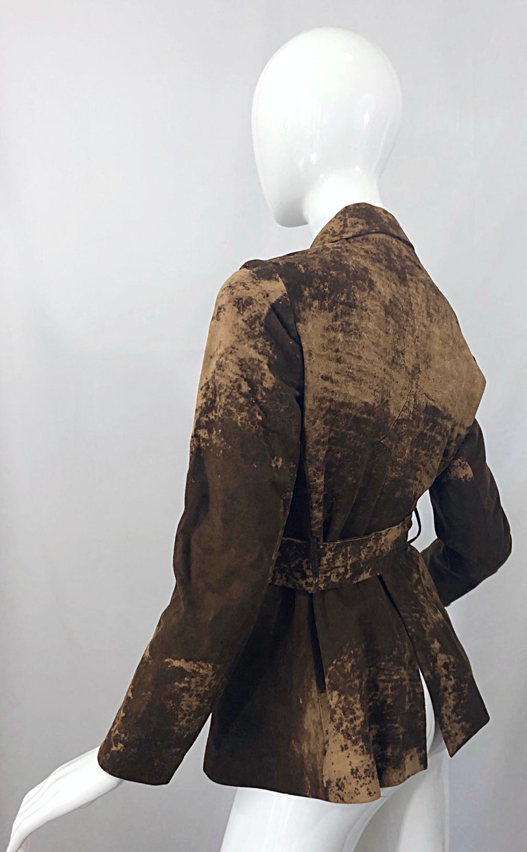 Amazing 1970s Brown + Tan Ultra Suede Belted Vintage 70s Safari Style ...