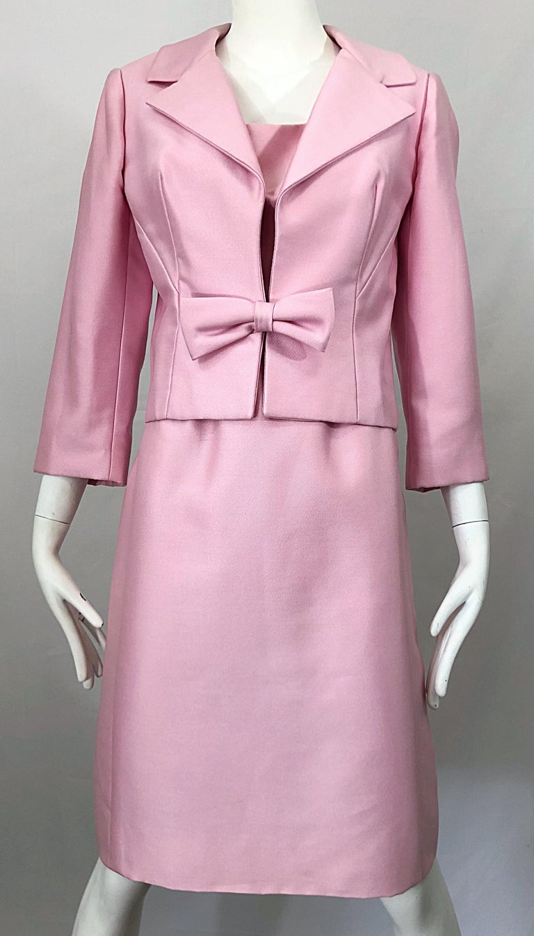 Chic 1960s Pat Sandler Light Pink Vintage 60s Silk Shift Dress and ...