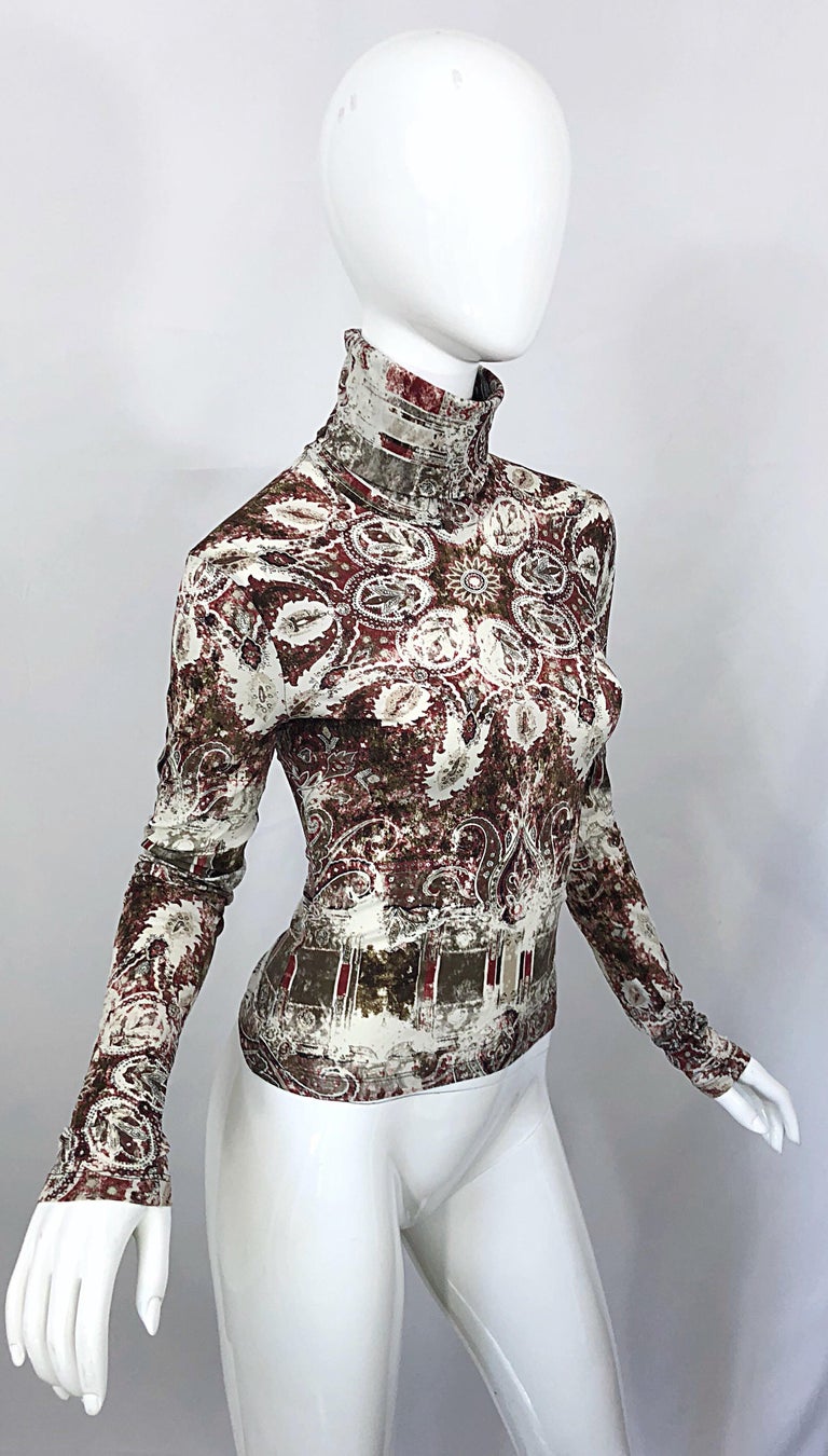 Vintage Jean Paul Gaultier 1990s Distressed Medallion Paisley Print ...