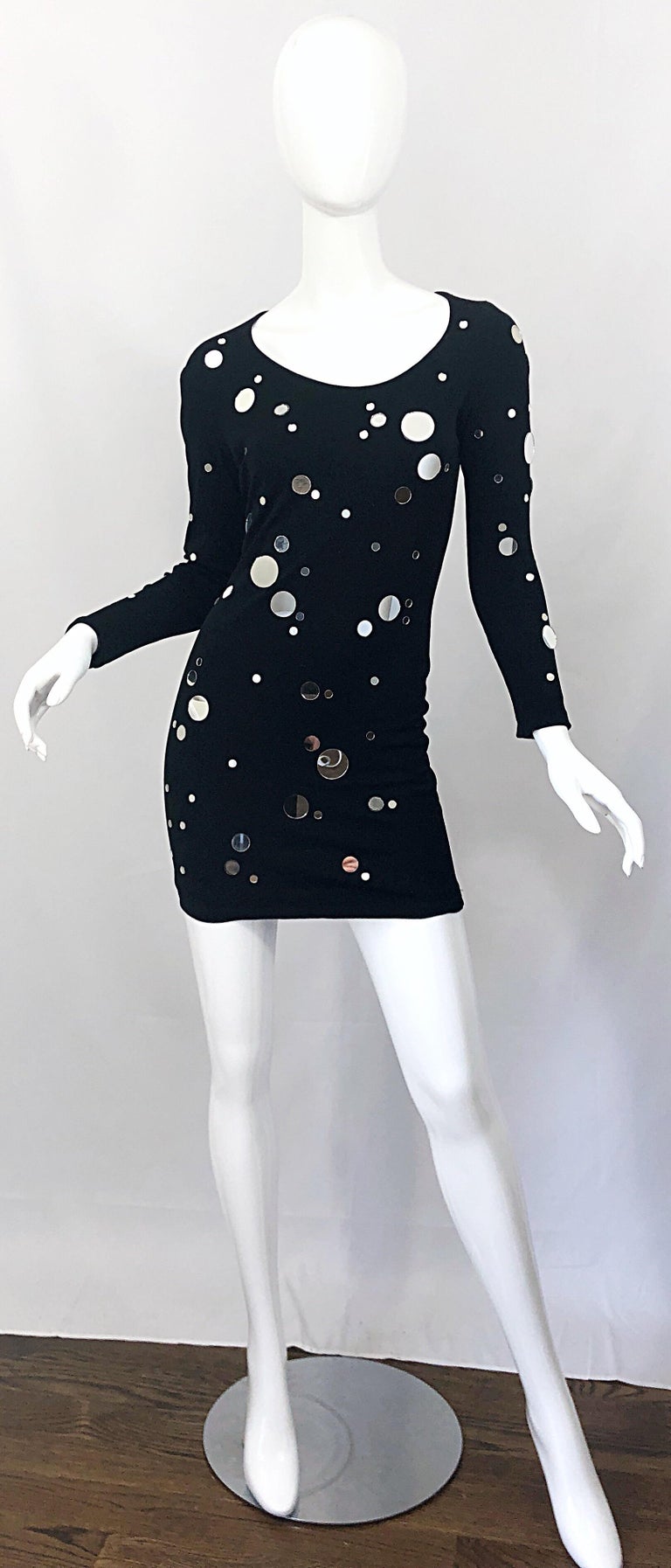 Documented 1990s CD Greene Mirrored Black Bodycon Vintage 90s Long ...