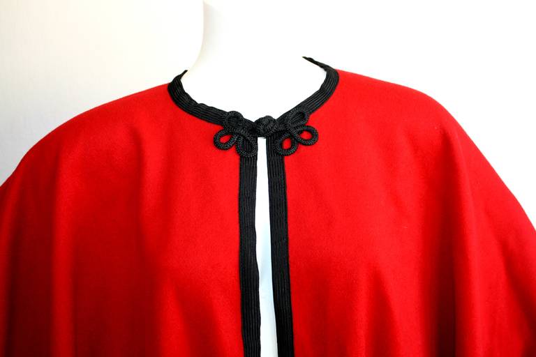 YSL Yves Saint Laurent Vintage " Russian Collection " Red Opera Cape ...