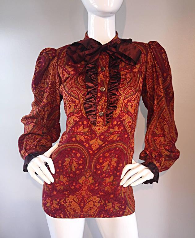 Vintage Yves Saint Laurent ' Rive Gauche ' Russian Collection Paisley ...