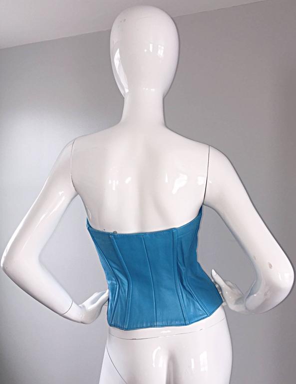 Vintage North Beach Leather by Michael Hoban Turquoise Sexy Corset ...