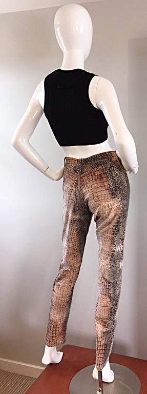 Vintage Roberto Cavalli 1990s Alligator Reptile Print High Waisted ...