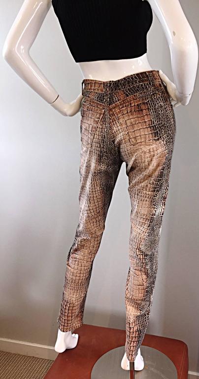 Vintage Roberto Cavalli 1990s Alligator Reptile Print High Waisted ...