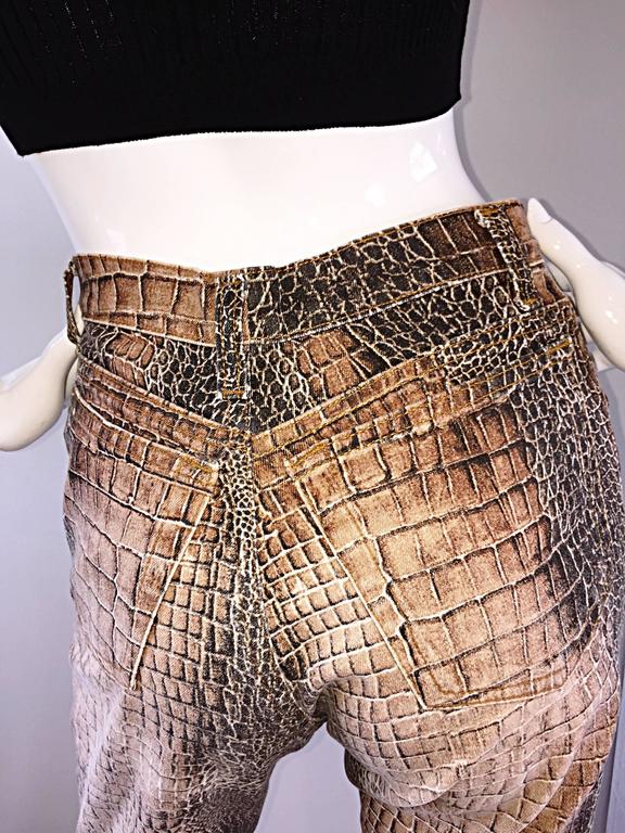 Vintage Roberto Cavalli 1990s Alligator Reptile Print High Waisted ...