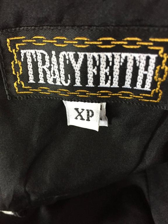 Tracy Feith Black Cotton Floral Print Lace Pretty Sun Dress w/ Full ...