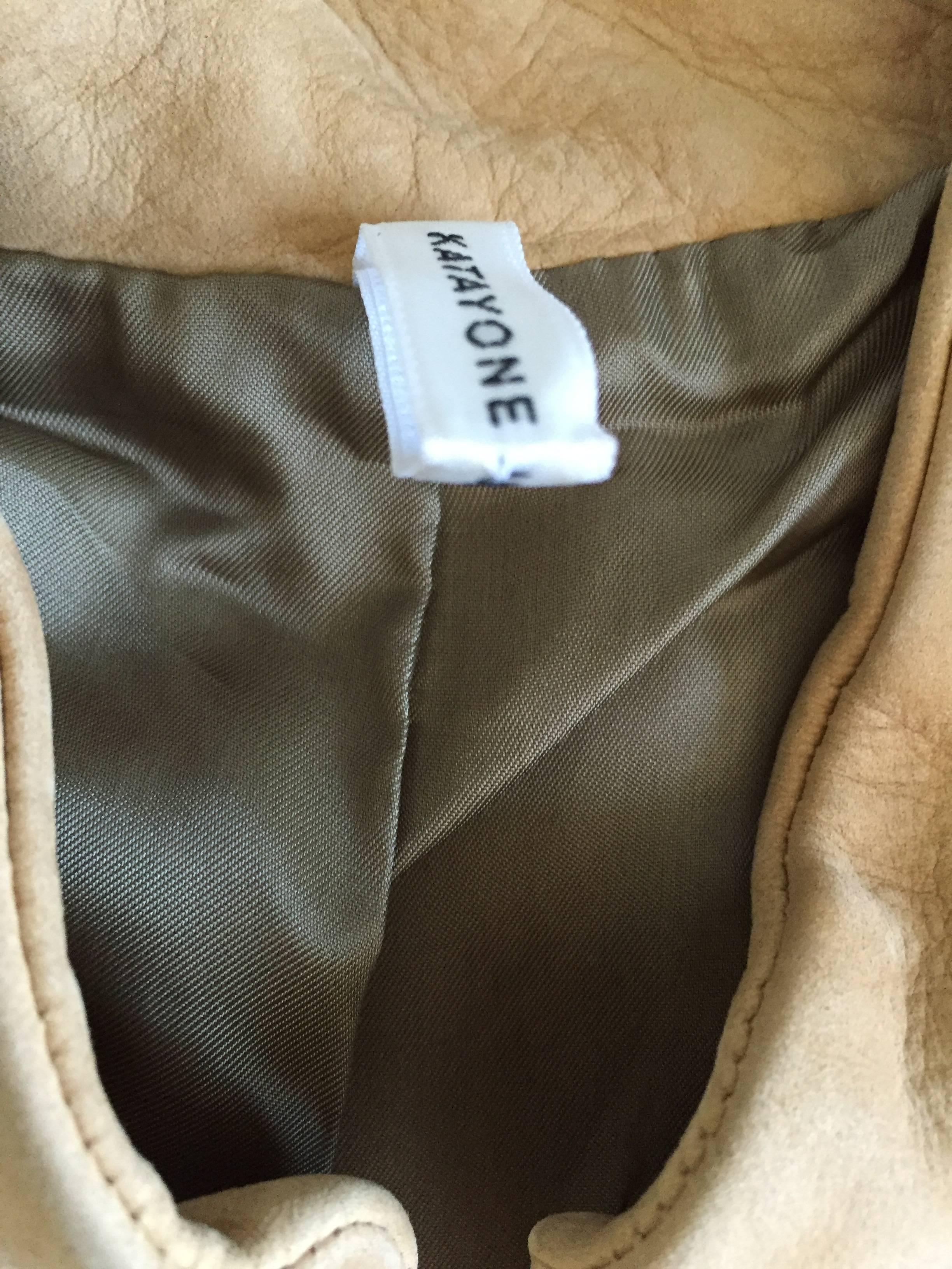 Fantastic Katayone Adeli Tan Butter Soft Leather Fringe Jacket w ...