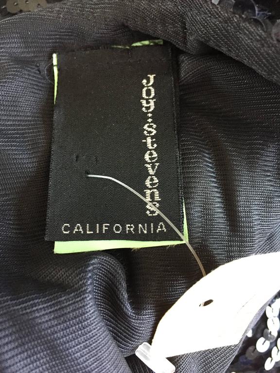 Exceptional Joy Stevens 1970s Black Sequin and Fringe Vintage 70s Dress ...