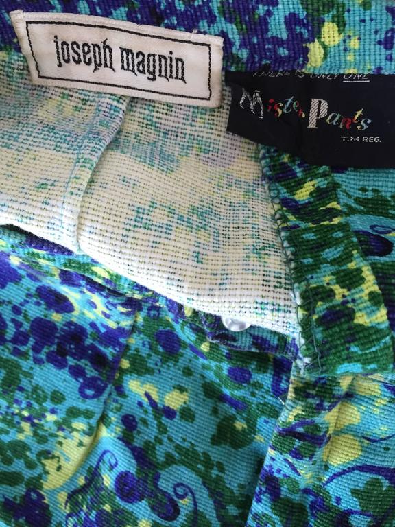 Rare 1960s Vintage Joseph Magnin High Waisted Watercolor 60s Shorts For ...