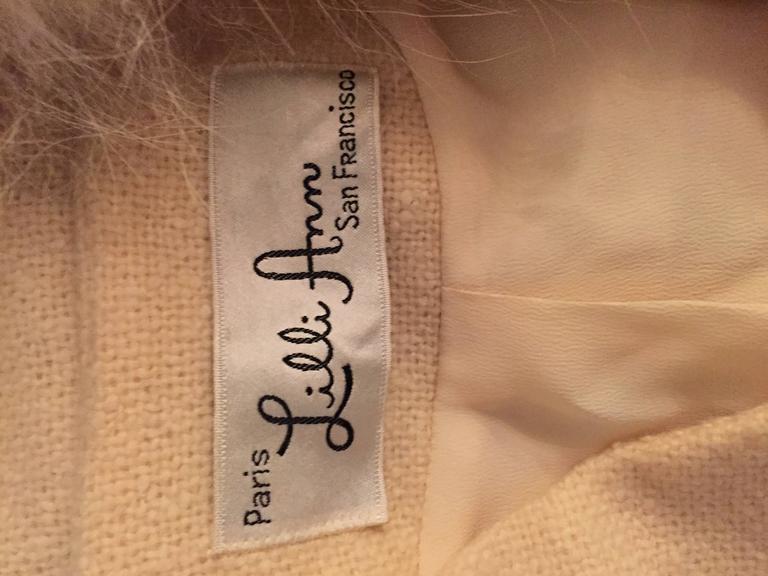 Incredible Vintage Lilli Ann 1960s Ivory Wool + Fur Cropped Swing ...