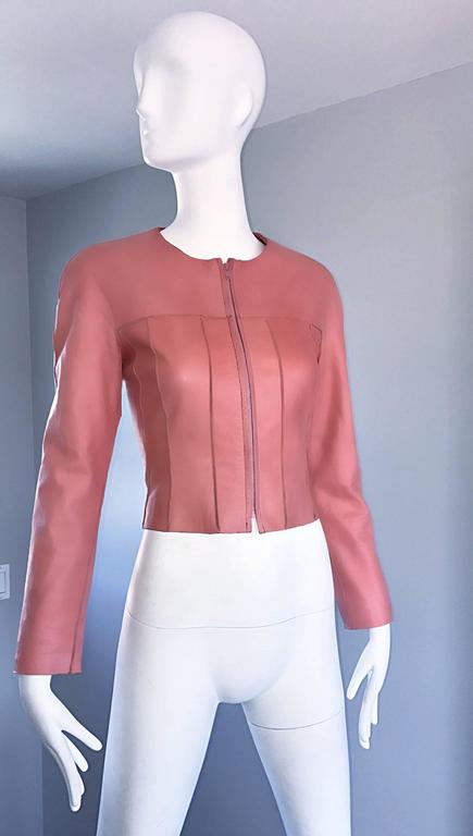 Vintage Chanel Bubblegum Pink Leather Spring Summer 1999 Runway Cropped ...