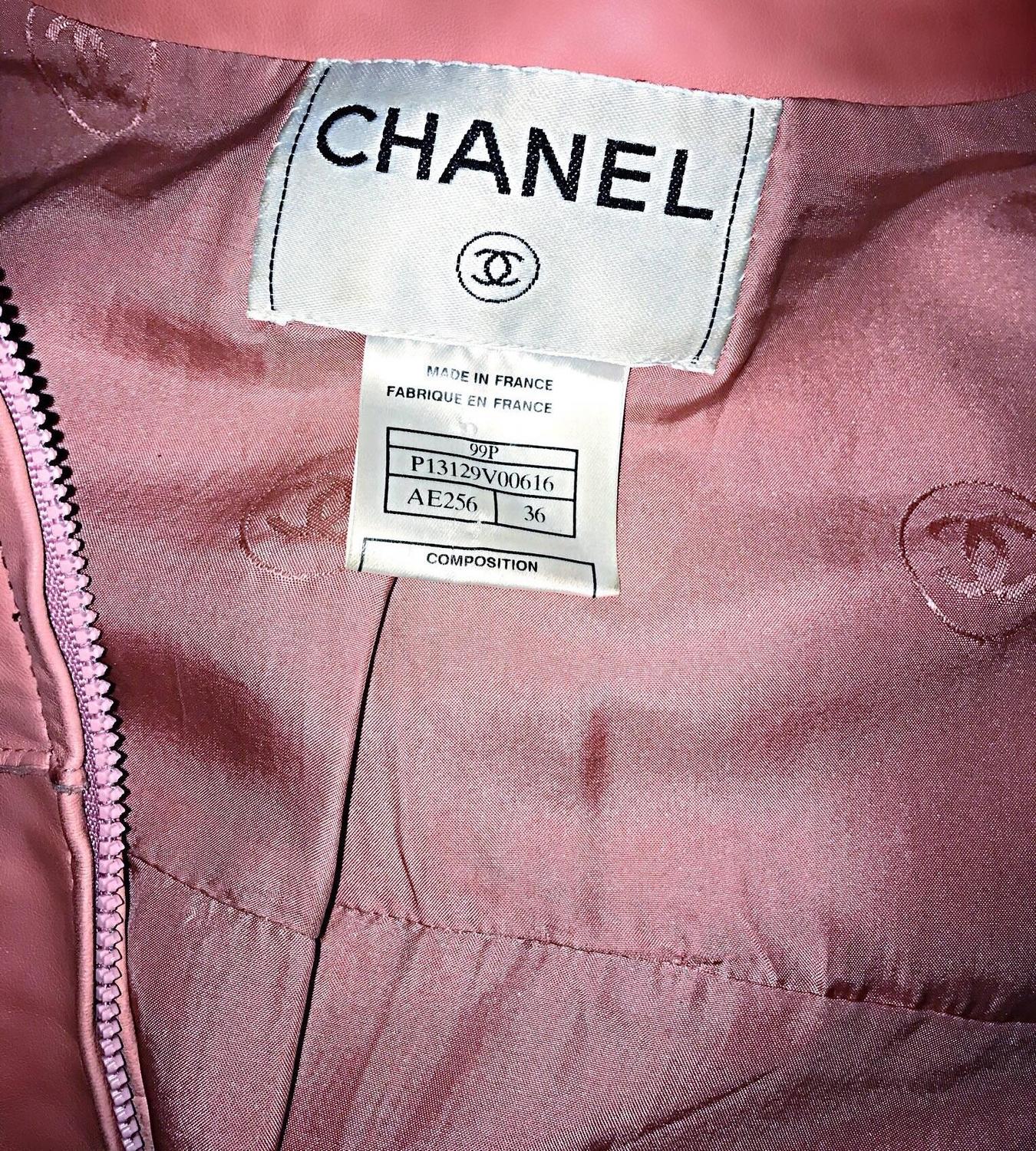 Vintage Chanel Bubblegum Pink Leather Spring Summer 1999 Runway Cropped ...