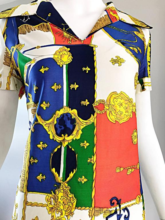 Chic 1960s Stacy Ames Vintage Nautical Crest + Ropes Mod 60s Shirt ...