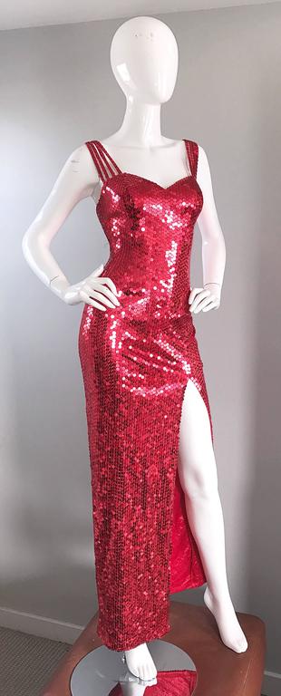 Della Roufogali Vintage Sexy 1990s Red Sequin Dress Jessica Rabbit ...