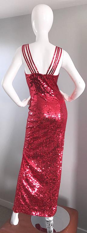 Della Roufogali Vintage Sexy 1990s Red Sequin Dress Jessica Rabbit ...
