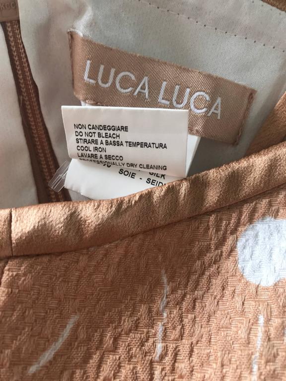 1990s Luca Luca Italian Peach Pink White Floral Abstract Silk ...