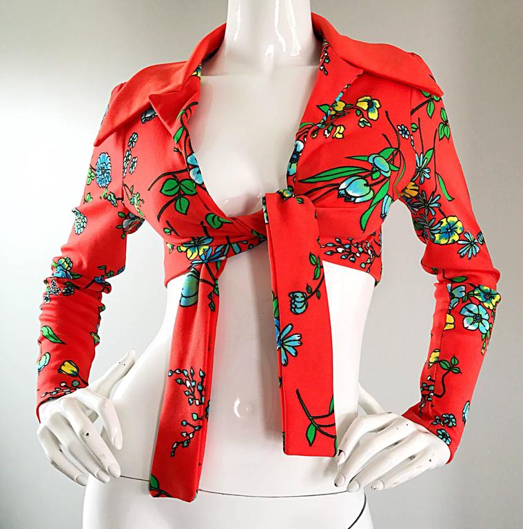 Amazing 1970s Bright Neon Orange Vintage 70s Knit Maxi Dress and ...