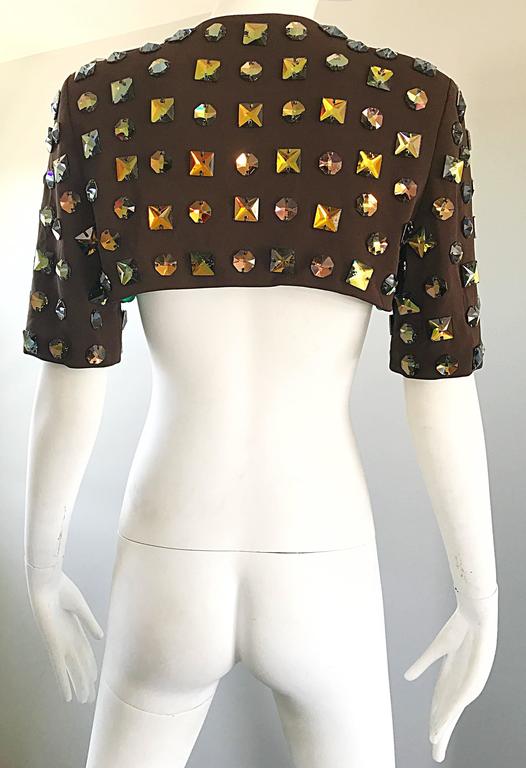 Fabulous 2000s C.D. Greene Brown Heavily Beaded Jeweled Cropped Vintage ...