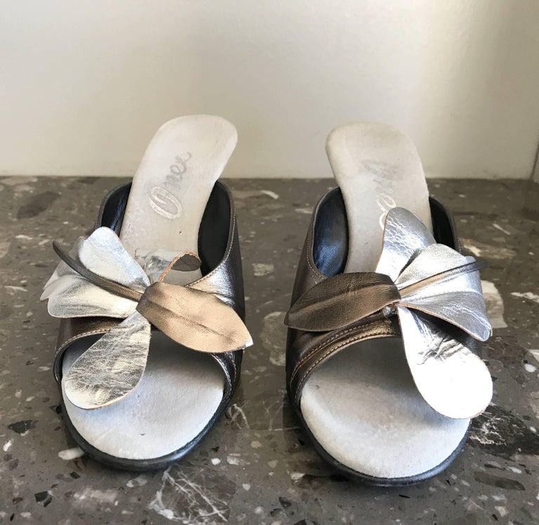 Rare 1950s Silver Metallic Avant Garde Size 6 Wedge Springolators ...
