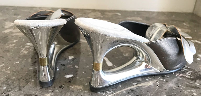Rare 1950s Silver Metallic Avant Garde Size 6 Wedge Springolators ...