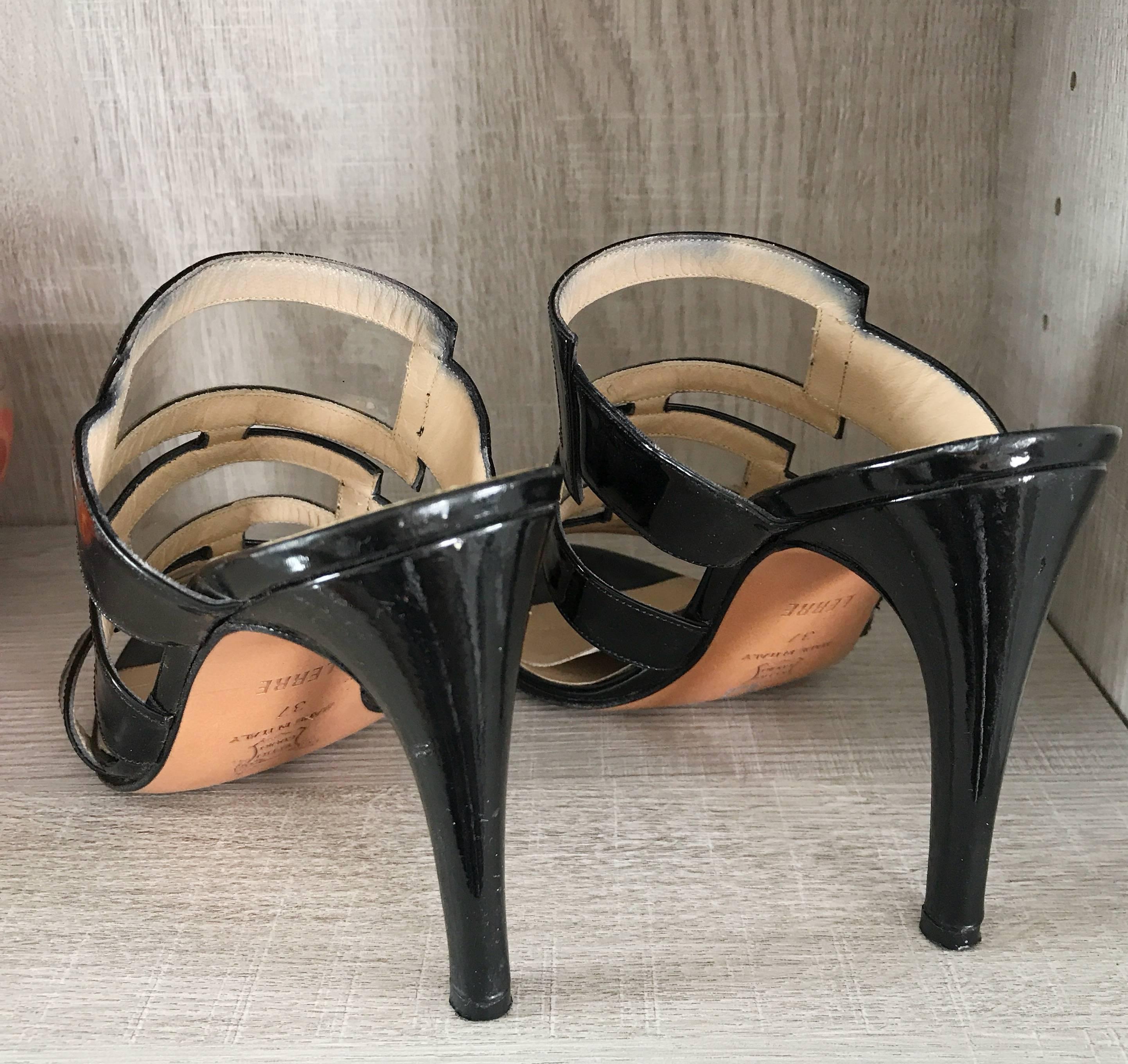 1990s Todd Oldham Black Patent Leather Size 37 / 7 Springolator 90s ...