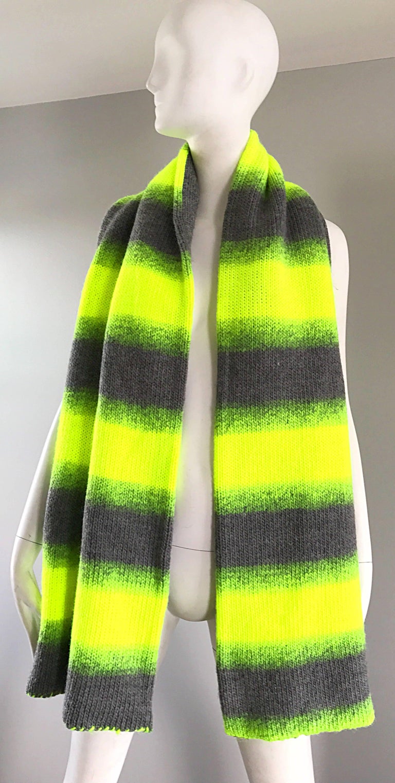 Yhjoji Yamamoto Y-3 Unisex Neon Yellow + Grey Oversized Wool Reversible ...