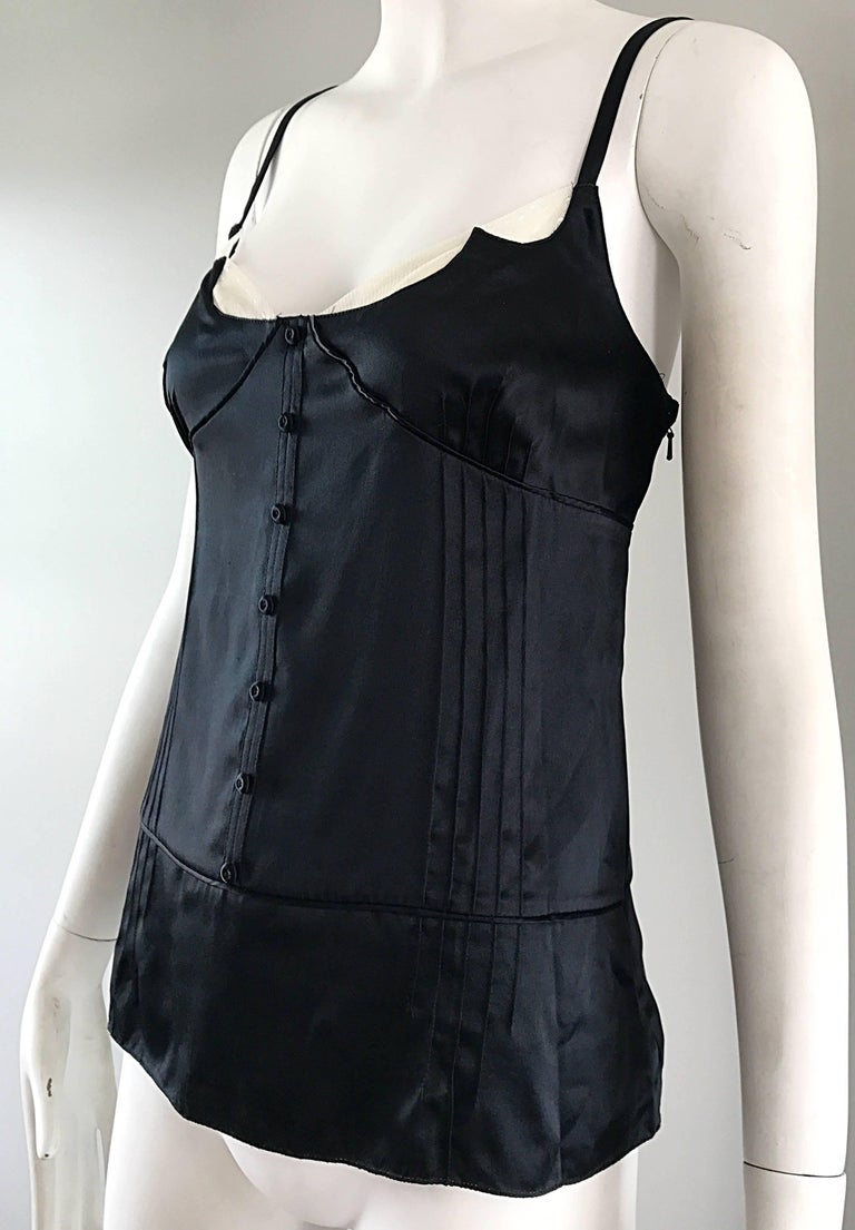 Marc Jacobs Black and White Size 8 Spaghetti Strap Sleeveless Silk ...