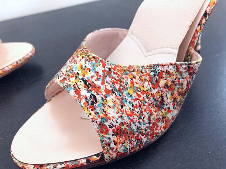 Never Worn 1950s Joseph Magnin Size 7 / 7.5 Confetti Silk Springulator ...