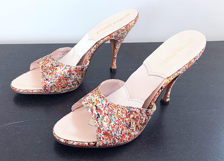 Never Worn 1950s Joseph Magnin Size 7 / 7.5 Confetti Silk Springulator ...