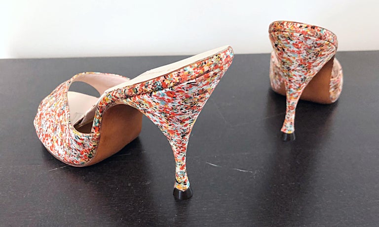 Never Worn 1950s Joseph Magnin Size 7 / 7.5 Confetti Silk Springulator ...