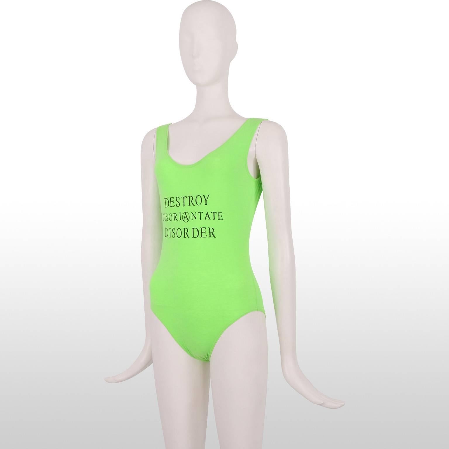 1980s John Richmond Acid Green 'Destroy Disorientate Disorder' Body ...