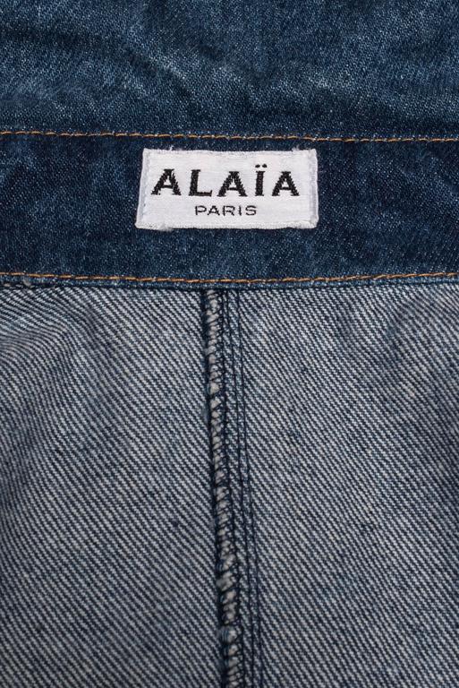 Alaïa Denim Zip Dress ca 1983 For Sale at 1stDibs