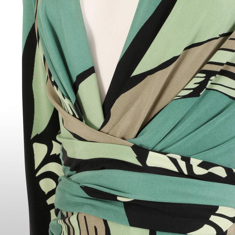 Issa Green Floral and Butterfly Print Wrap Dress For Sale at 1stDibs