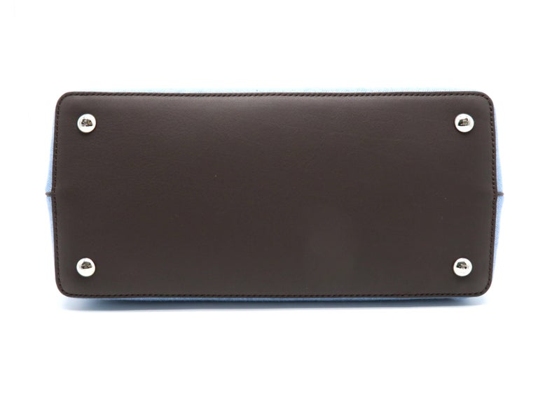 Fendi Petite 2Jours Blue/ Brown/ Multicolor Denim Studded Satchel Bag ...