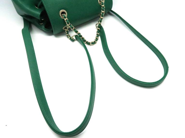Chanel Green Caviar Leather Gold Metal Backpack at 1stDibs | chanel ...