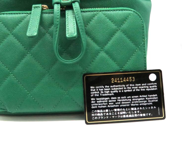 Chanel Green Caviar Leather Gold Metal Backpack at 1stDibs | chanel ...