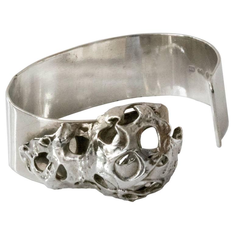 Mid-century Modern Silver bracelet with crystal Peter Von Post, 1971 ...