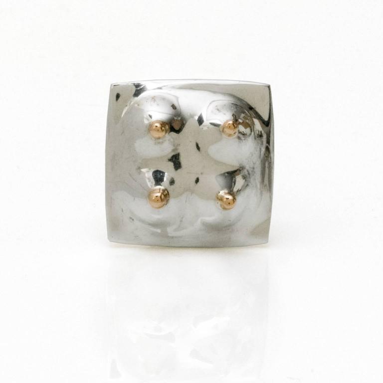 Scandinavian Modern Surrealist silver ring by Ove Bohlin Stockholm 1971 ...
