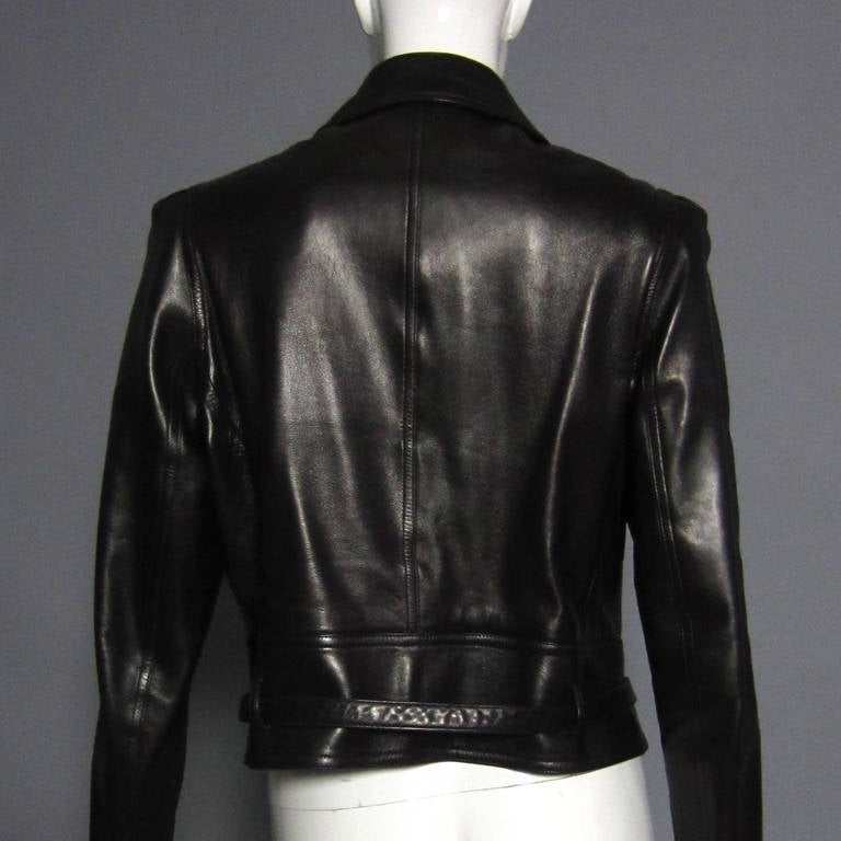CELINE Leather Cropped Jacket For Sale at 1stDibs
