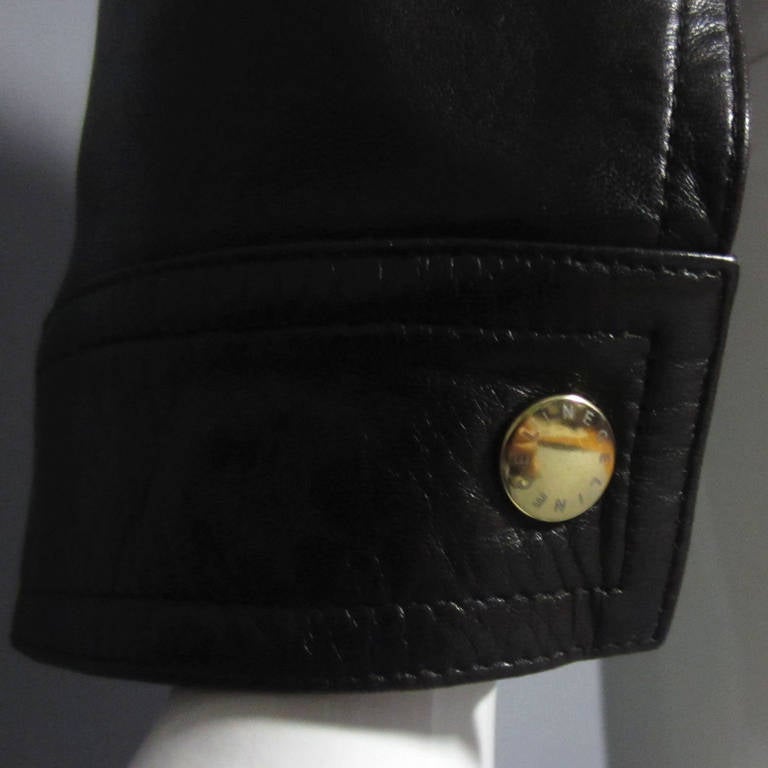 CELINE Leather Cropped Jacket For Sale at 1stDibs