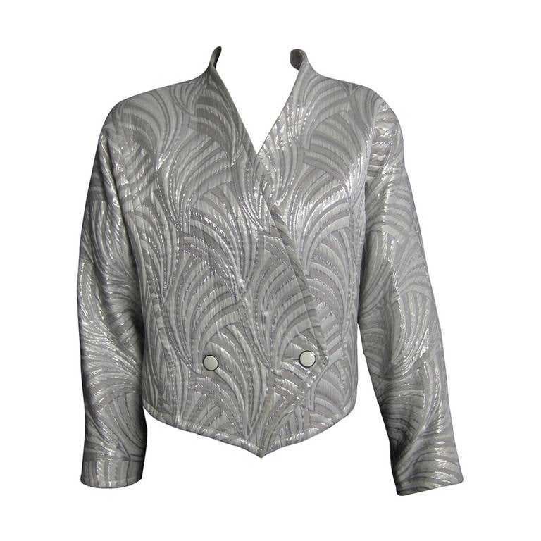 COURREGES Lurex Crop Jacket with Double Breasted Closure at 1stDibs