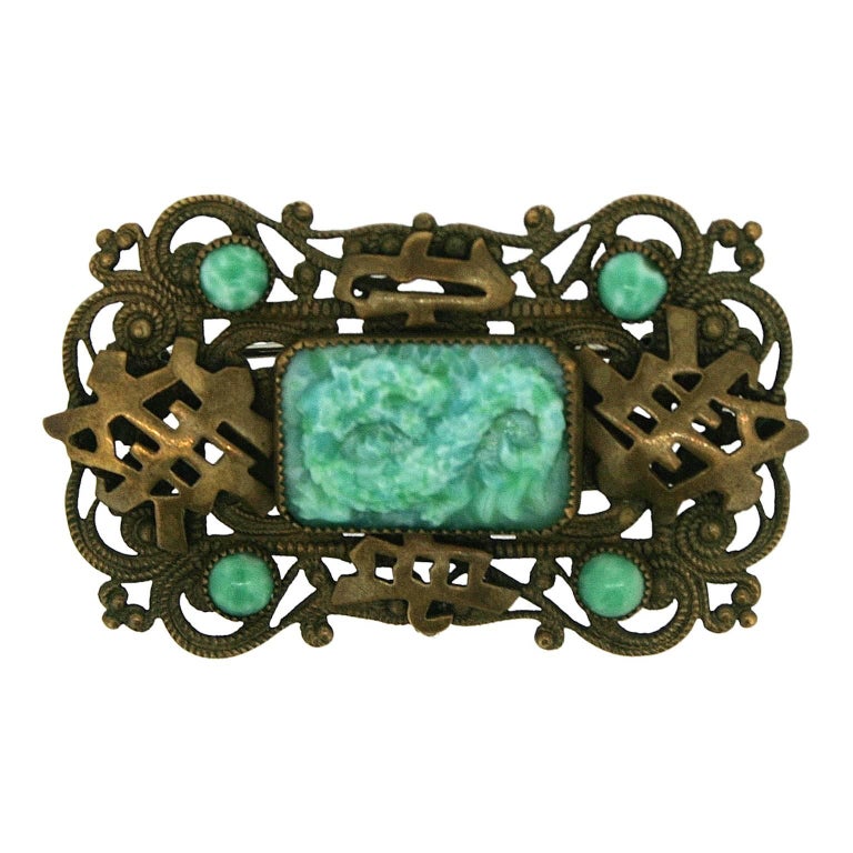 Max Neiger 1920s Oriental Inspired Vintage Brooch For Sale at 1stDibs