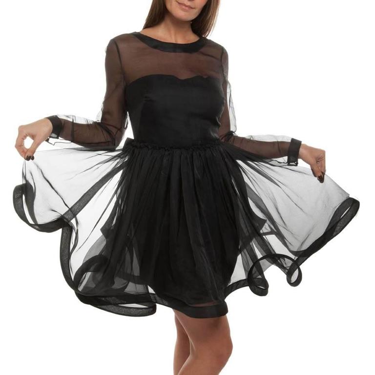 Valentino Black Cocktail Dress 40IT For Sale at 1stDibs