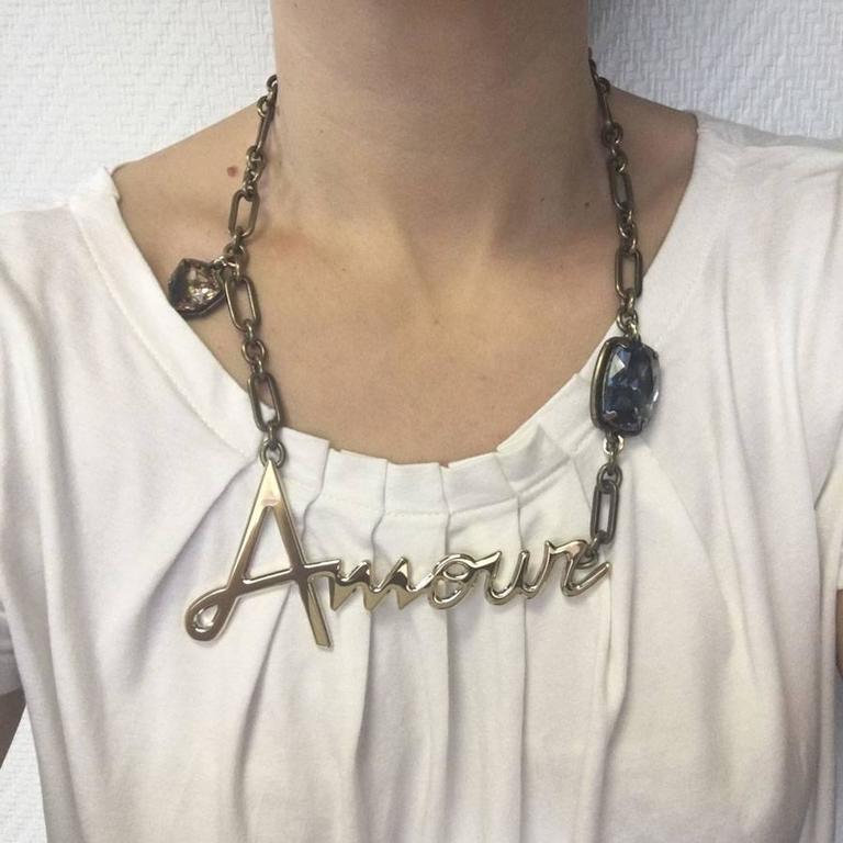 LANVIN Necklace with LOVE Golden Pendant For Sale at 1stDibs | lanvin ...