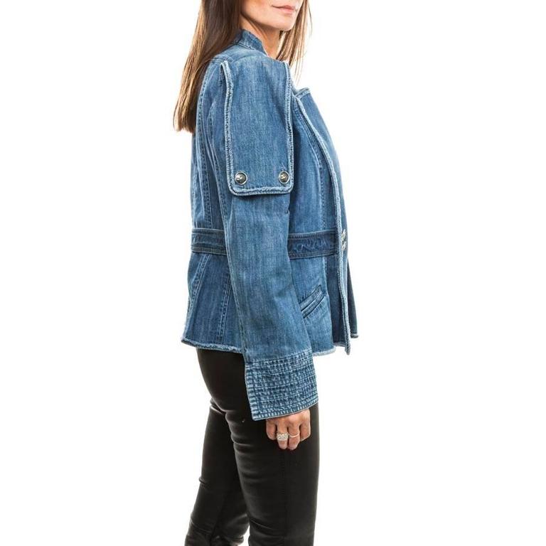 CHANEL Jacket in Blue Denim Size 44FR at 1stDibs | chanel blue jacket ...
