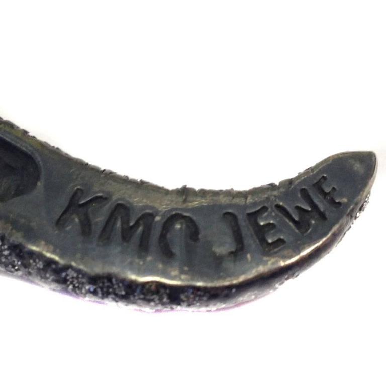 KMO Jewel Snake Cuffs in Ruthenium Metal and Rhinestone at 1stDibs