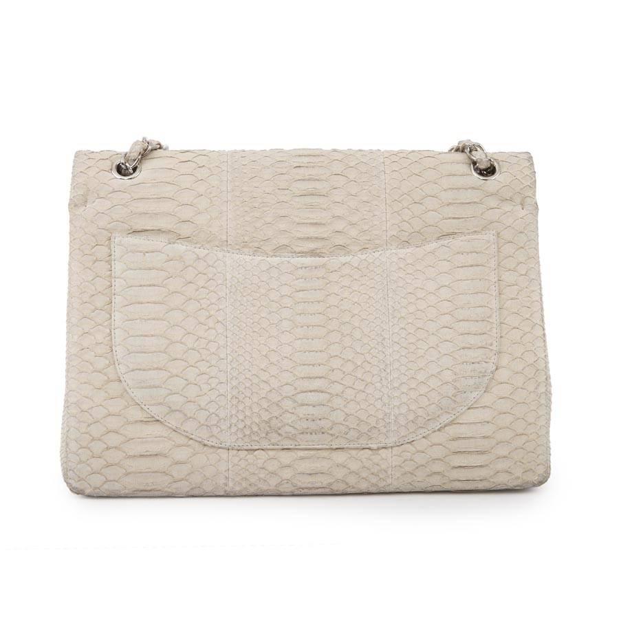 CHANEL Maxi Jumbo Double Flap Bag in Ecru Python at 1stDibs | chanel ...