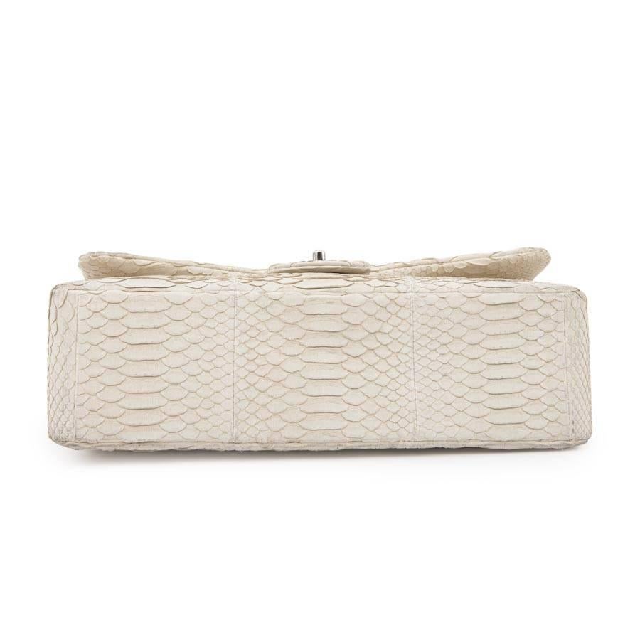 CHANEL Maxi Jumbo Double Flap Bag in Ecru Python at 1stDibs | chanel ecru bag, chanel white ...