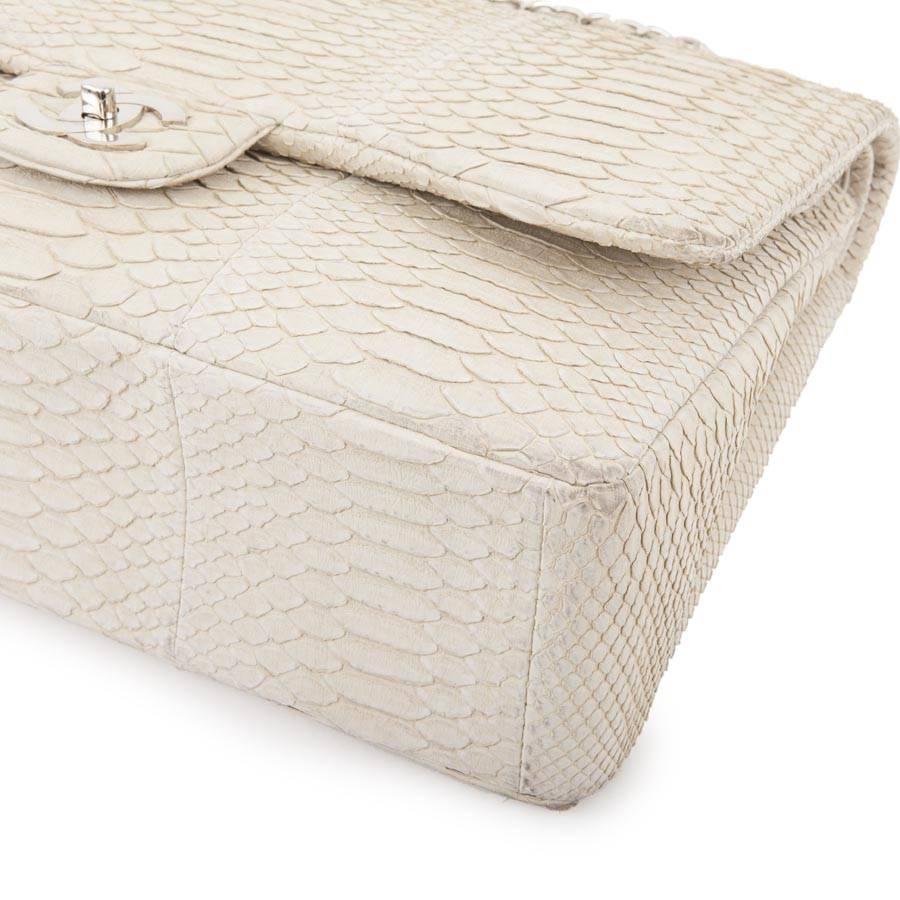 CHANEL Maxi Jumbo Double Flap Bag in Ecru Python at 1stDibs | chanel ...
